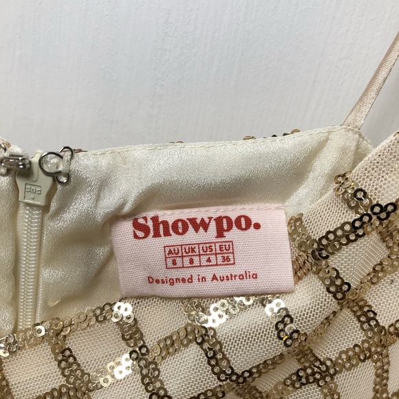 Showpo. | Dresses | Showpo Gold Sequin Mini Dress Nwt | Poshmark